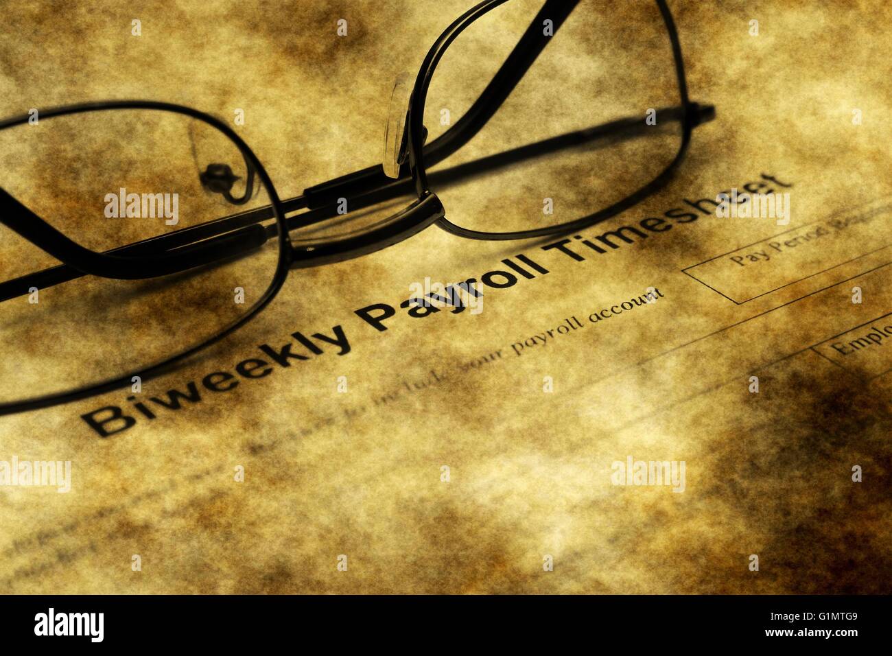 Payroll time sheet grunge concept Stock Photo - Alamy