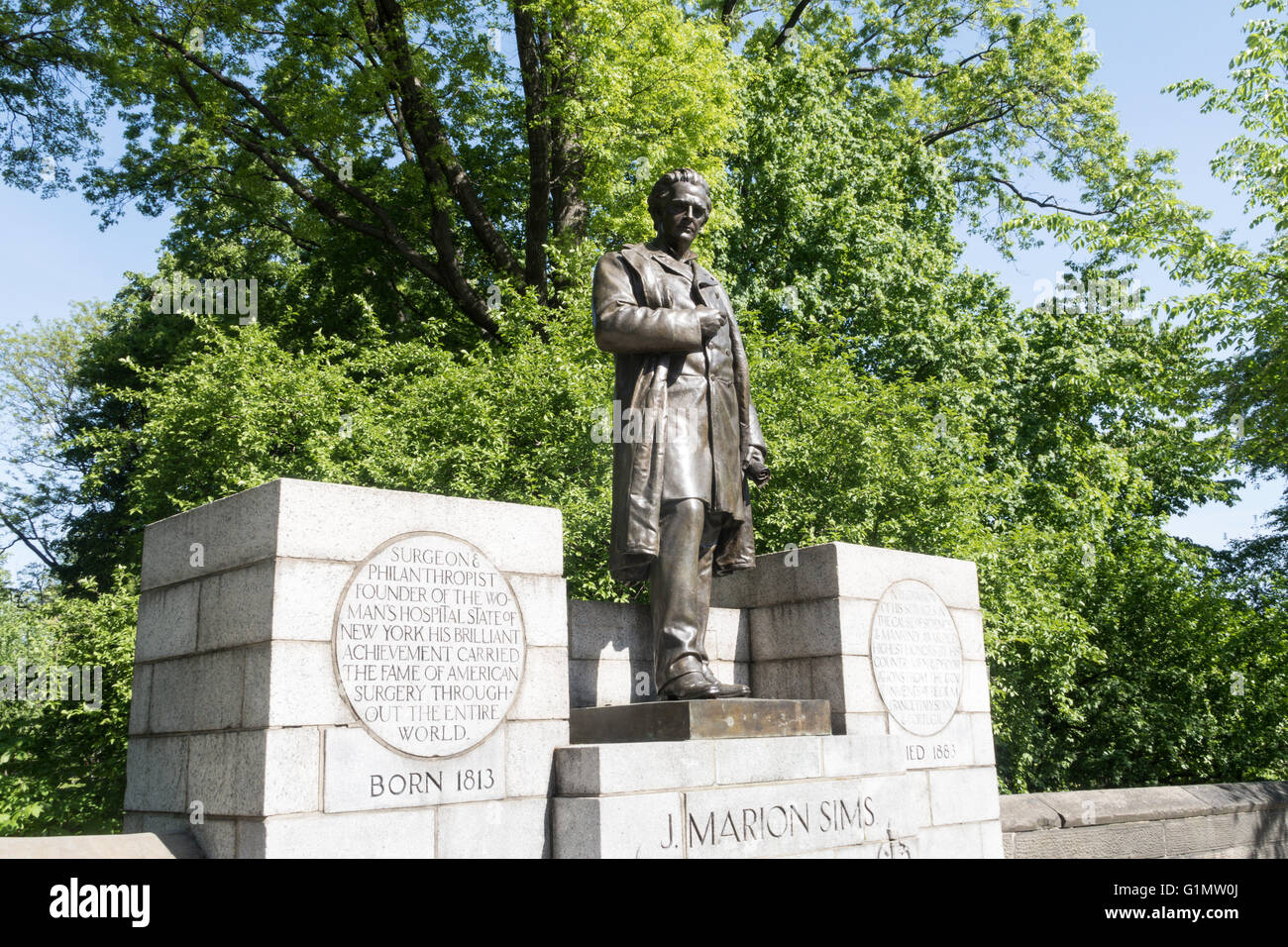 Dr. J. Marion Sims Statue, Central Park, NYC, USA Stock Photo - Alamy