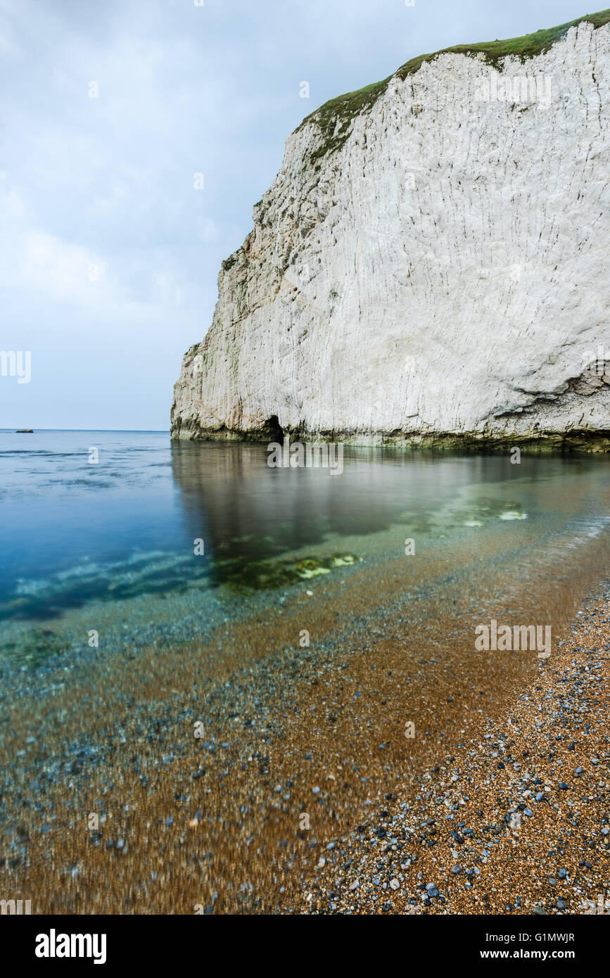 Popular tourist landmark, cliffs in Dorset on Jurassic Coast line Stock ...