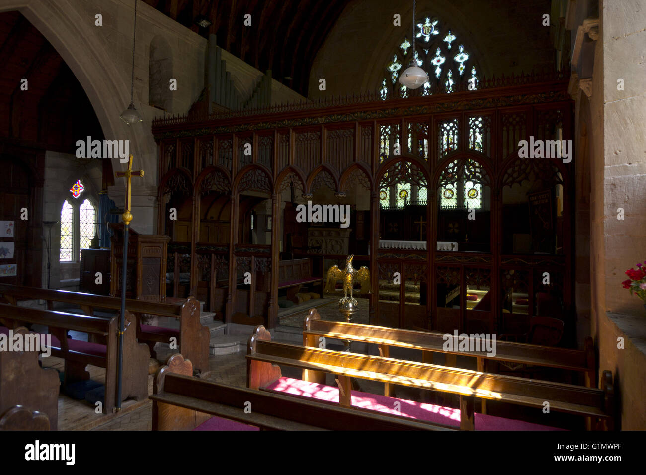 interior dark country church Stock Photo - Alamy