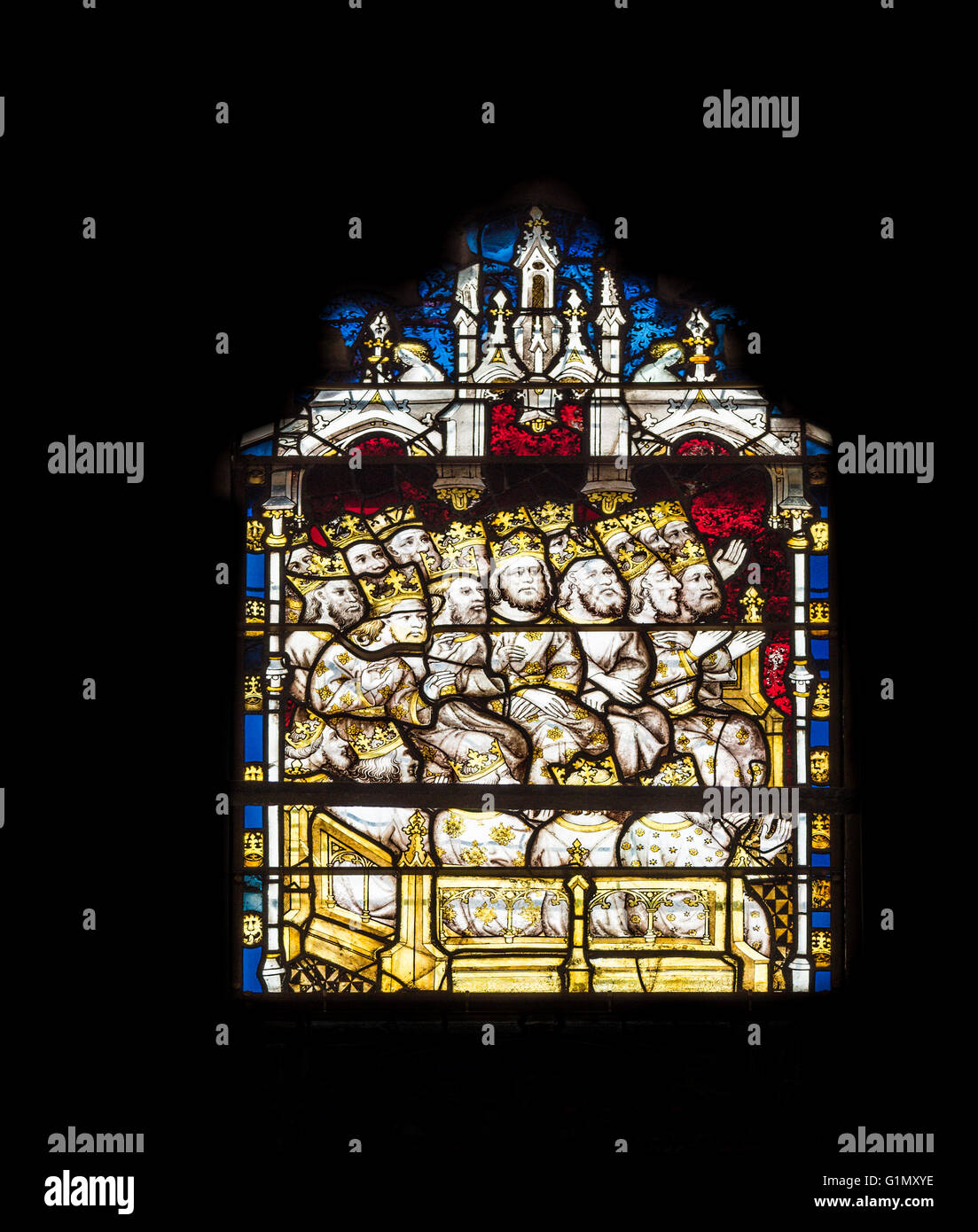 One of the117 story panels in the medieval century stained glass window ...
