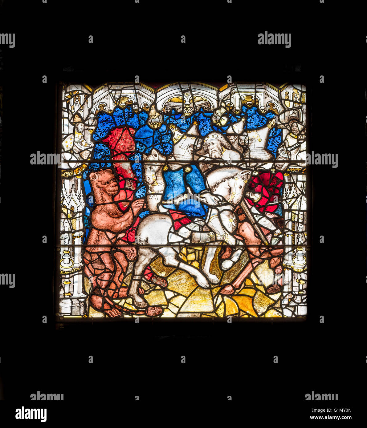 One of the117 story panels in the medieval century stained glass window ...