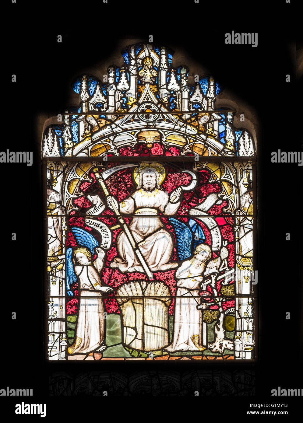 One of the117 story panels in the medieval century stained glass window ...