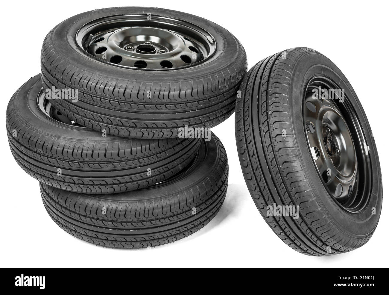 Automobile wheels with discs Stock Photo - Alamy