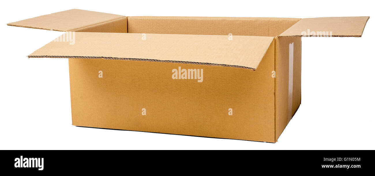 Open brown cardboard box Stock Photo - Alamy