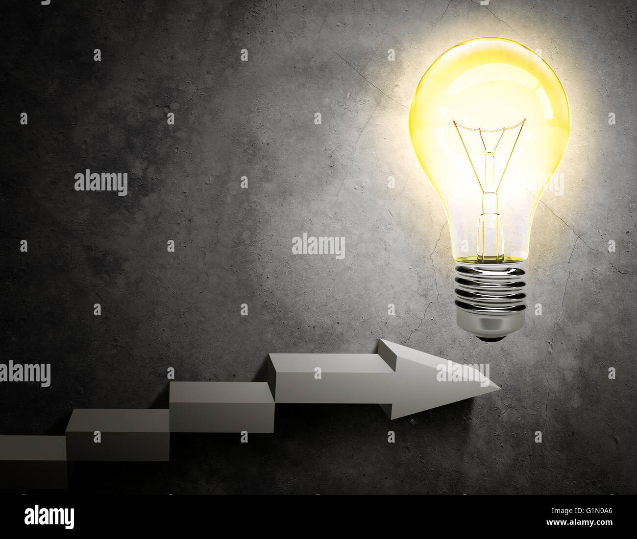 Stair with light bulb Stock Photo - Alamy