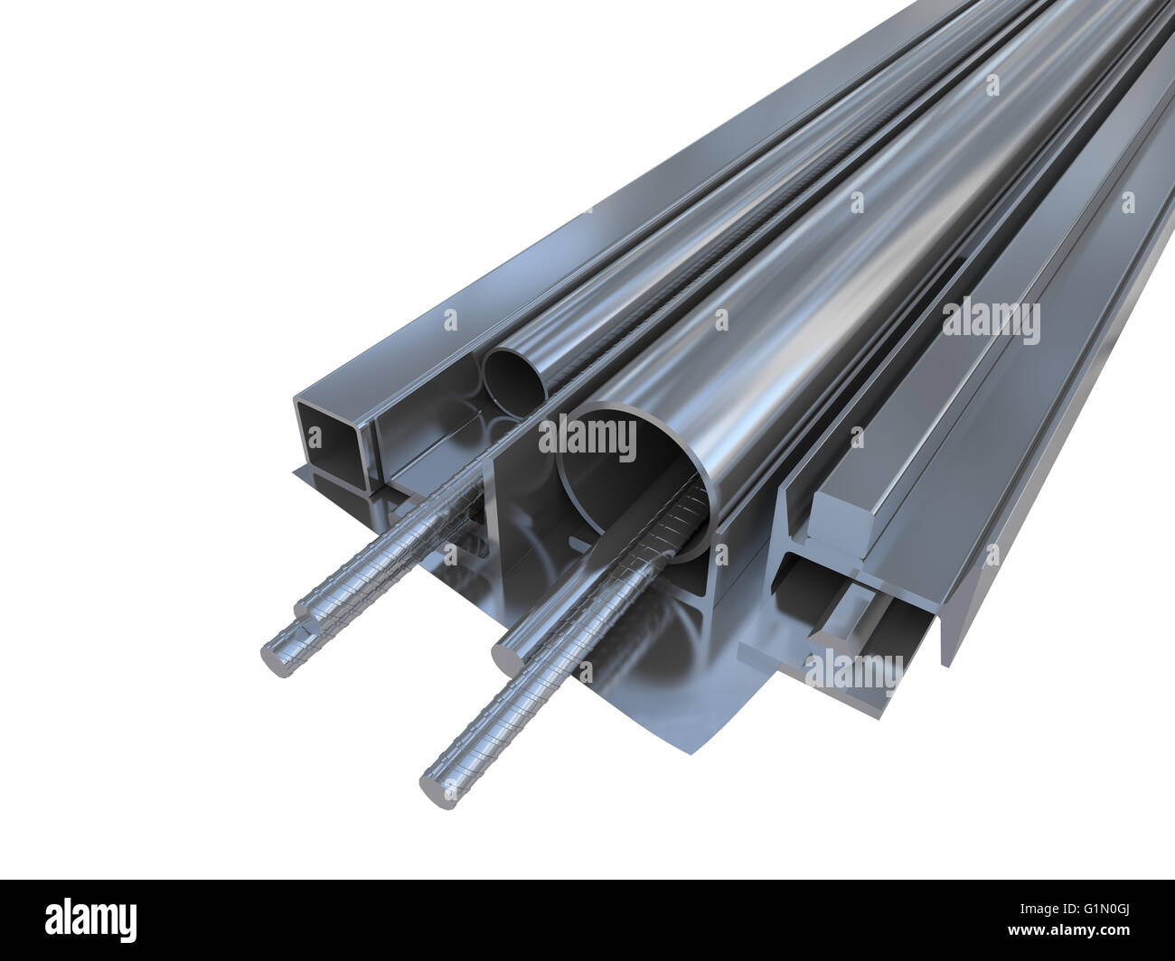 Black metal pipes, angles, channels, squares Stock Photo - Alamy