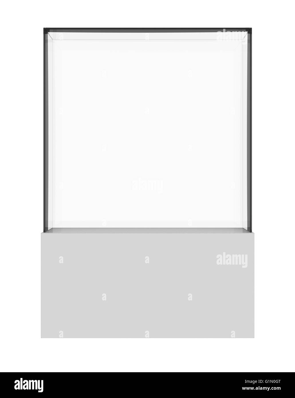 Empty glass showcase for advertisement Stock Photo - Alamy