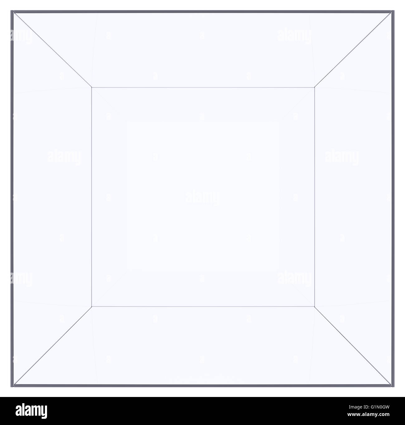 Empty glass cube, isolated Stock Photo - Alamy