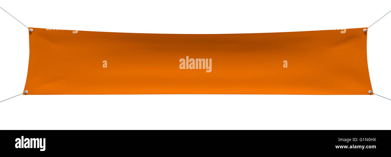 Orange textile banner Stock Photo - Alamy
