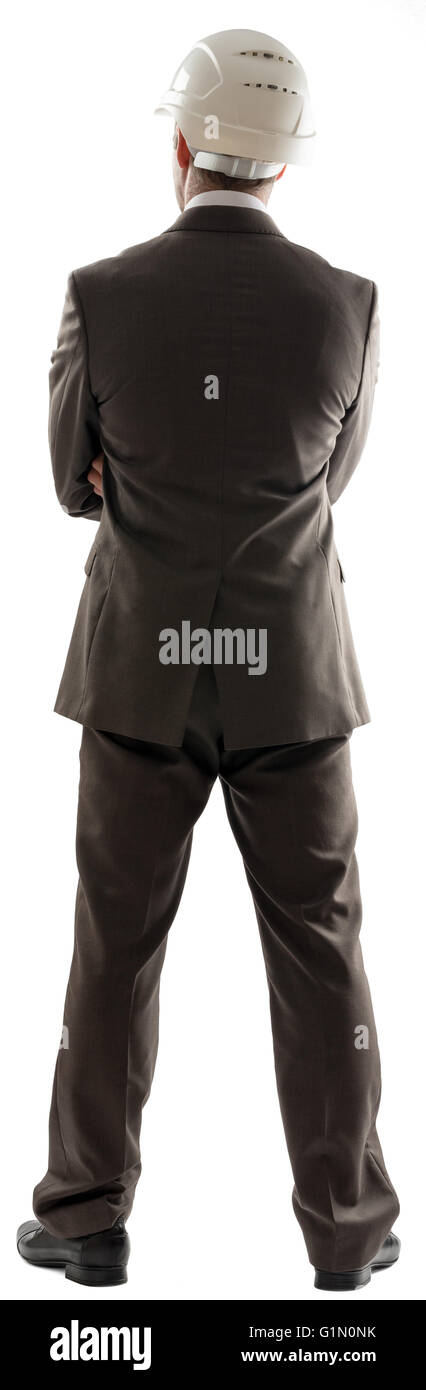 Engineer portrait isolated on white background Stock Photo - Alamy