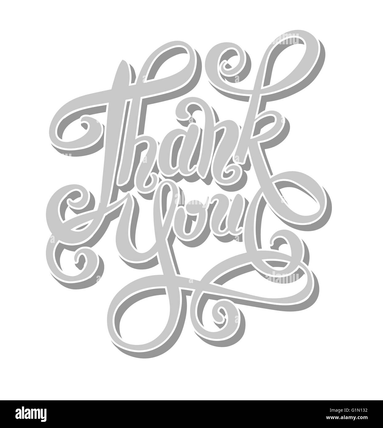 thank you handwritten lettering inscription vector Stock Vector Image ...