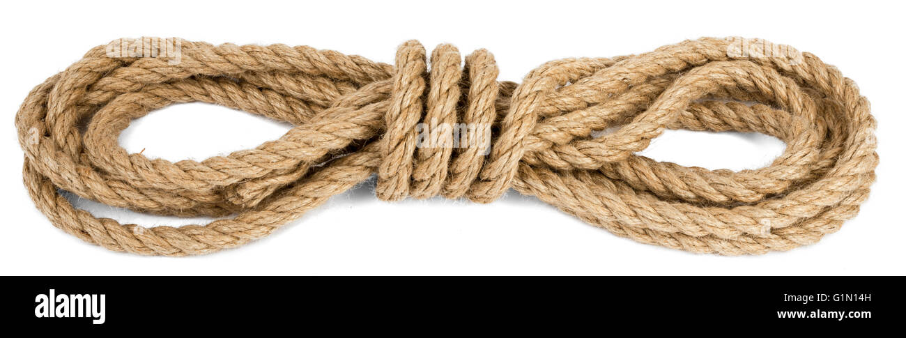 Ship rope isolated on white background Stock Photo - Alamy
