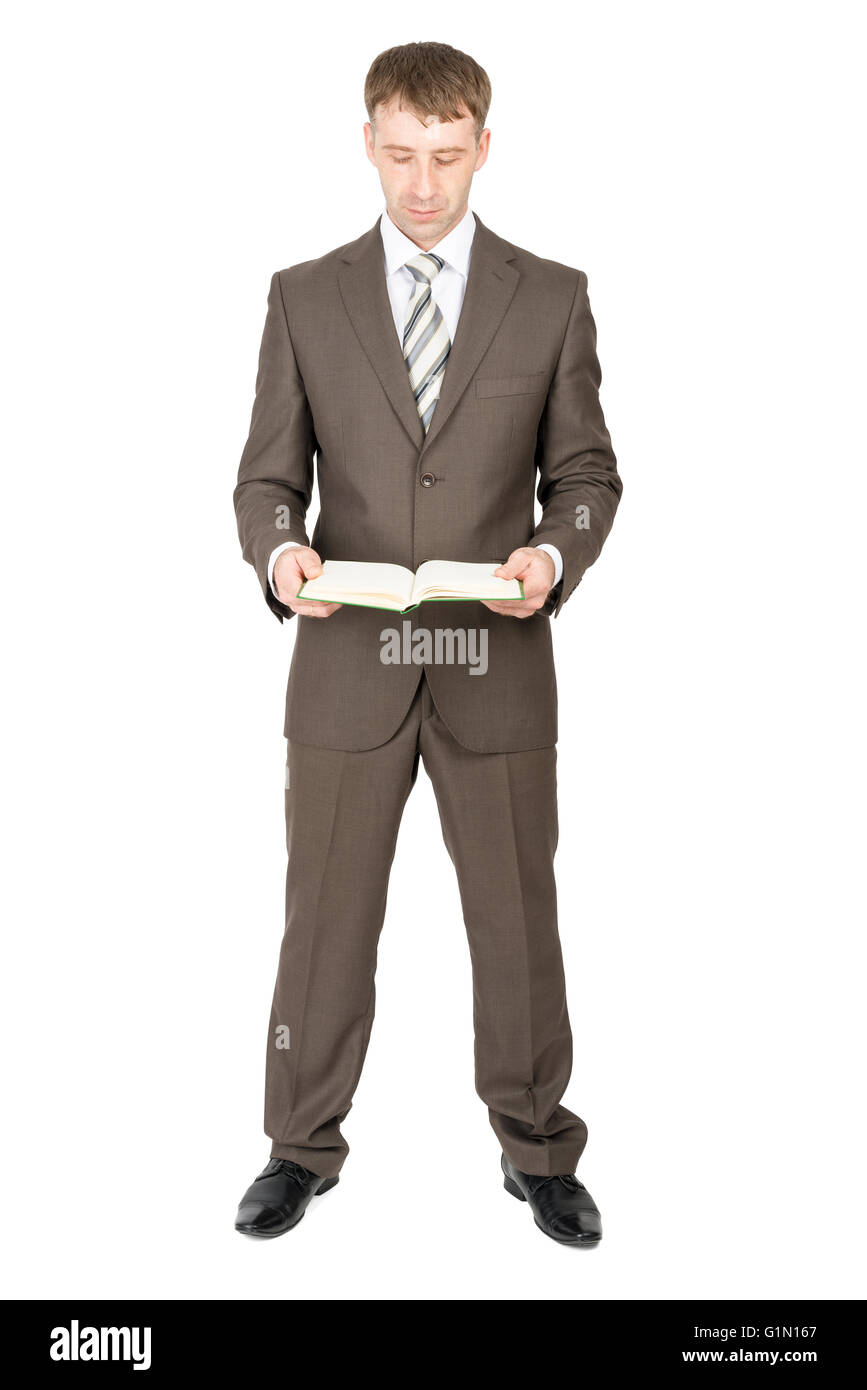 Handsome young businessman reading Cut Out Stock Images & Pictures - Alamy