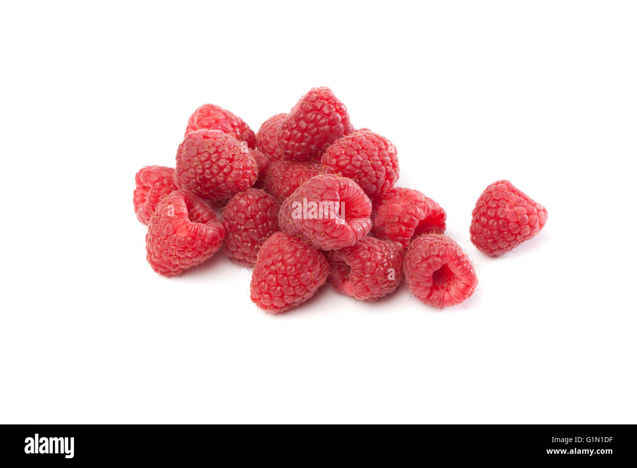 Fresh red raspberries , isolated on white background Stock Photo - Alamy