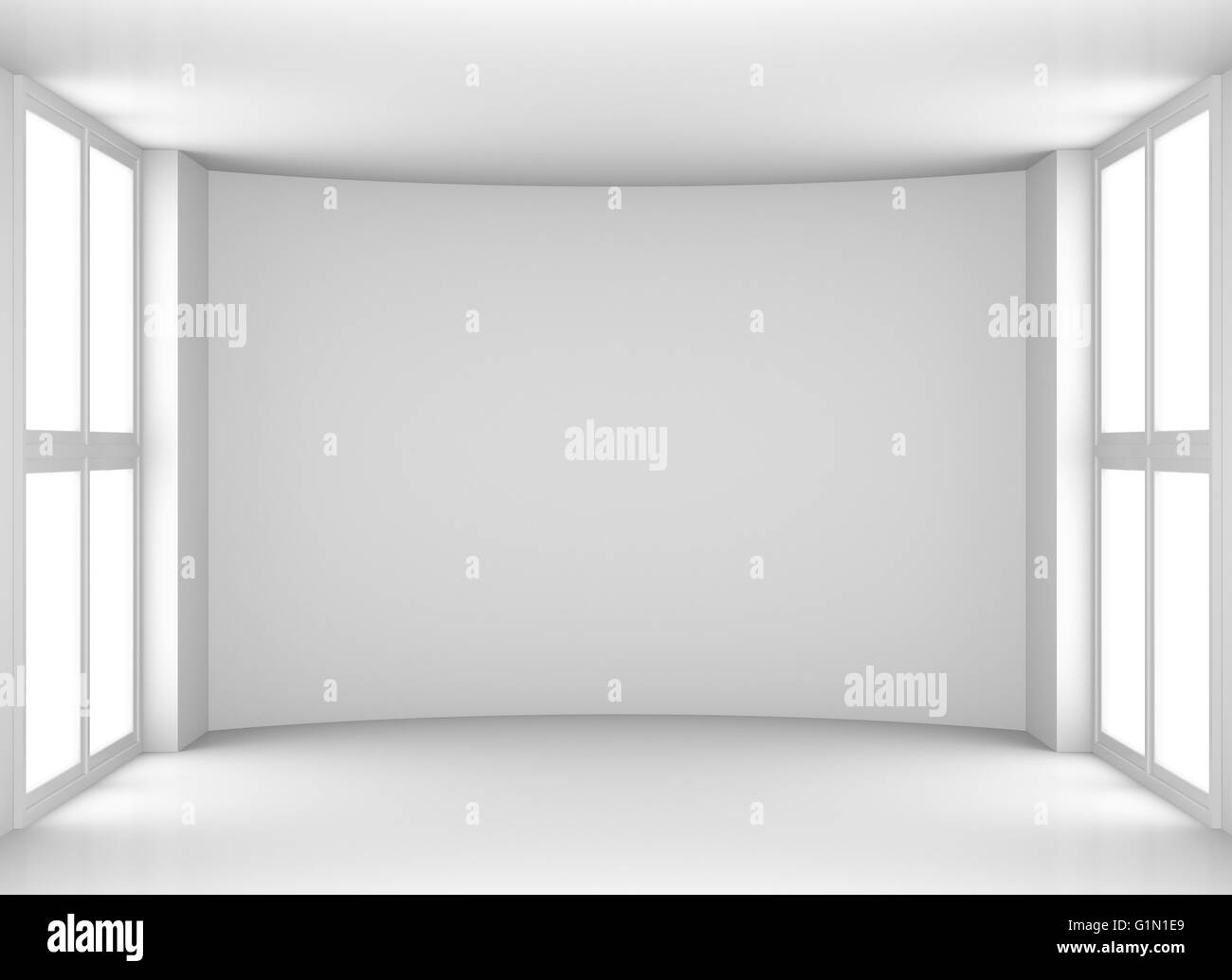 Empty modern loft with floor, ceiling and windows Stock Photo - Alamy