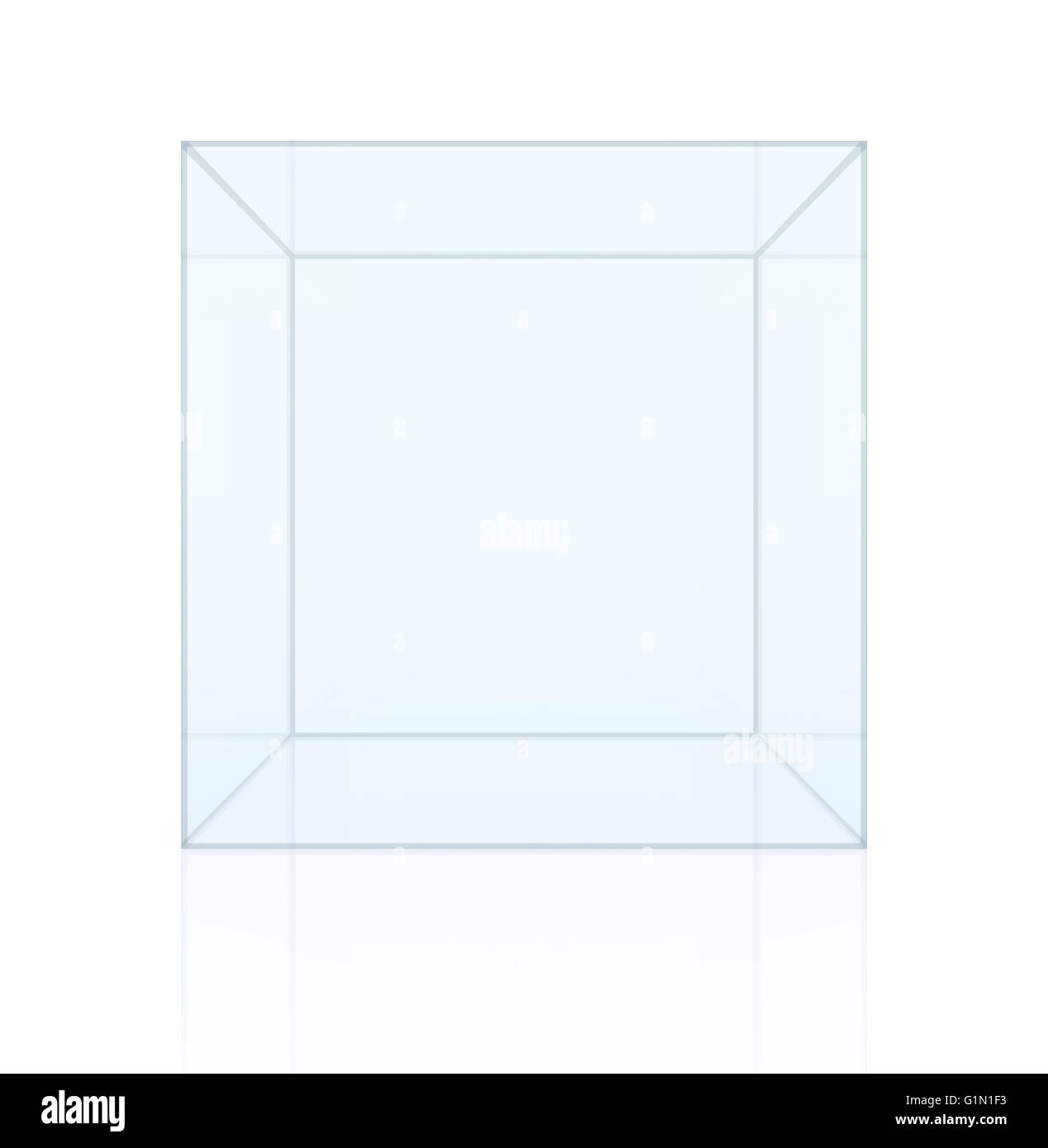 Empty glass showcase Stock Photo - Alamy