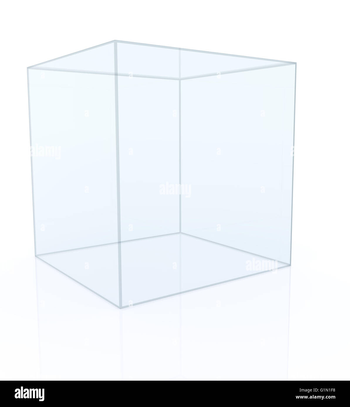 Glass cube. Showcase for project presentation Stock Photo - Alamy