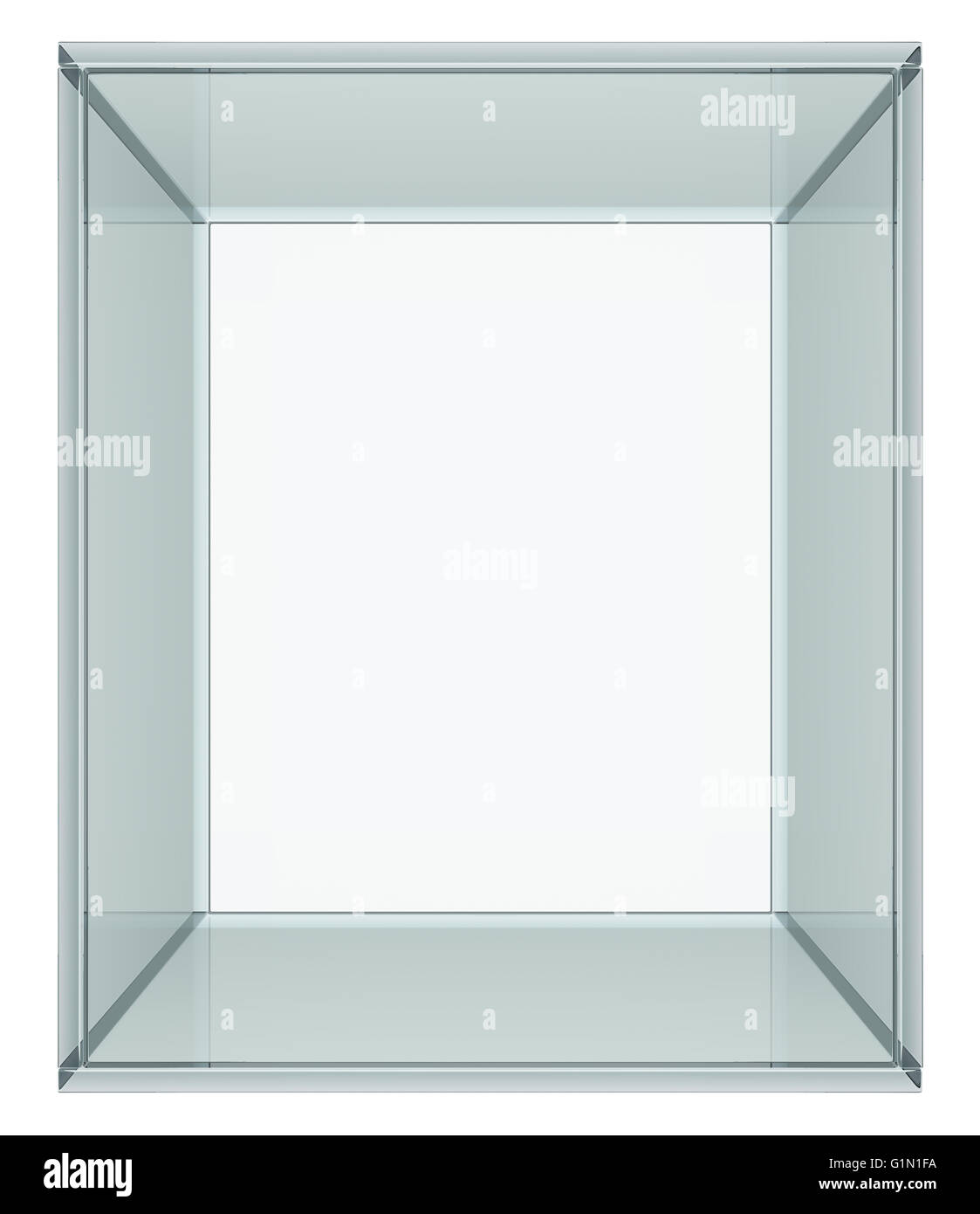Empty glass cube, isolated Stock Photo - Alamy