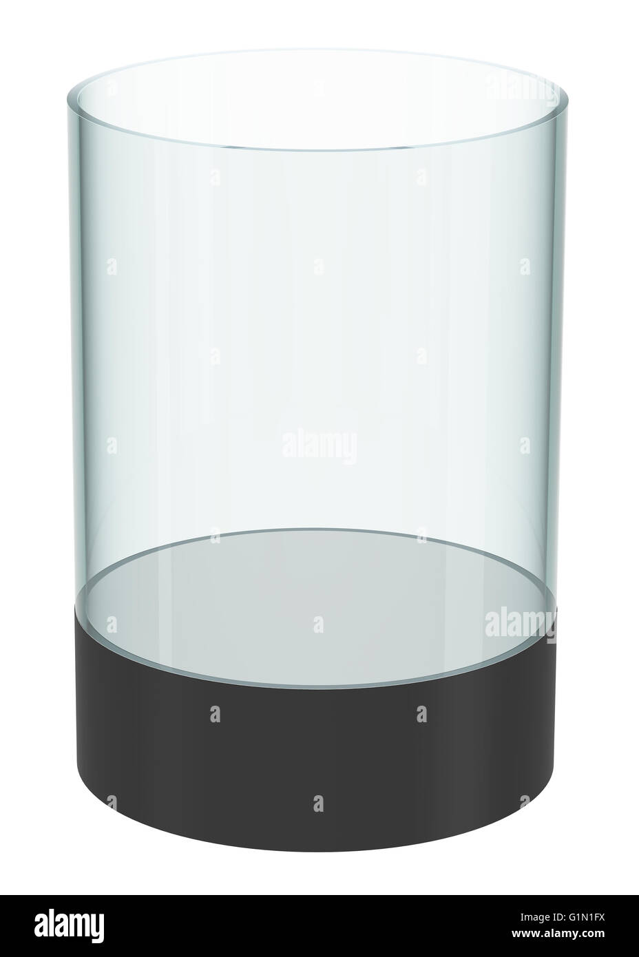 Empty glass cylinder for exhibit Stock Photo - Alamy