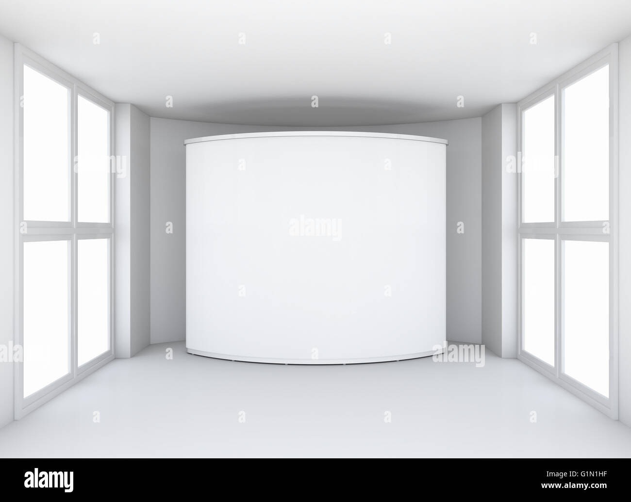 Empty trade show booth in clean white room Stock Photo - Alamy