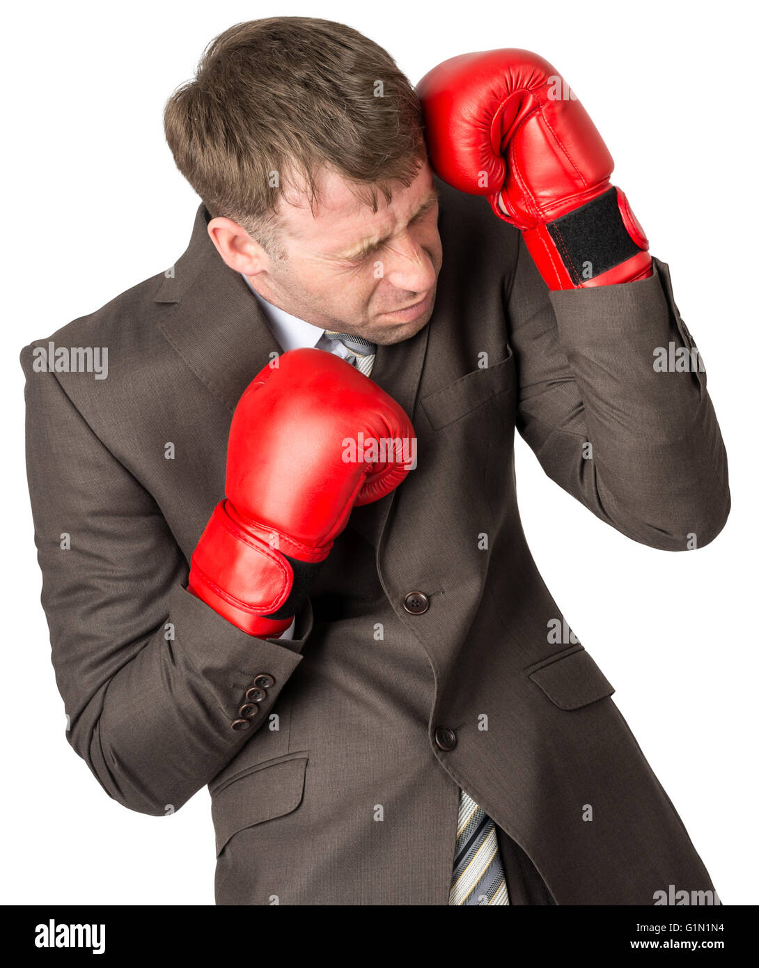 Handsome businessman boxing gloves hi-res stock photography and images ...