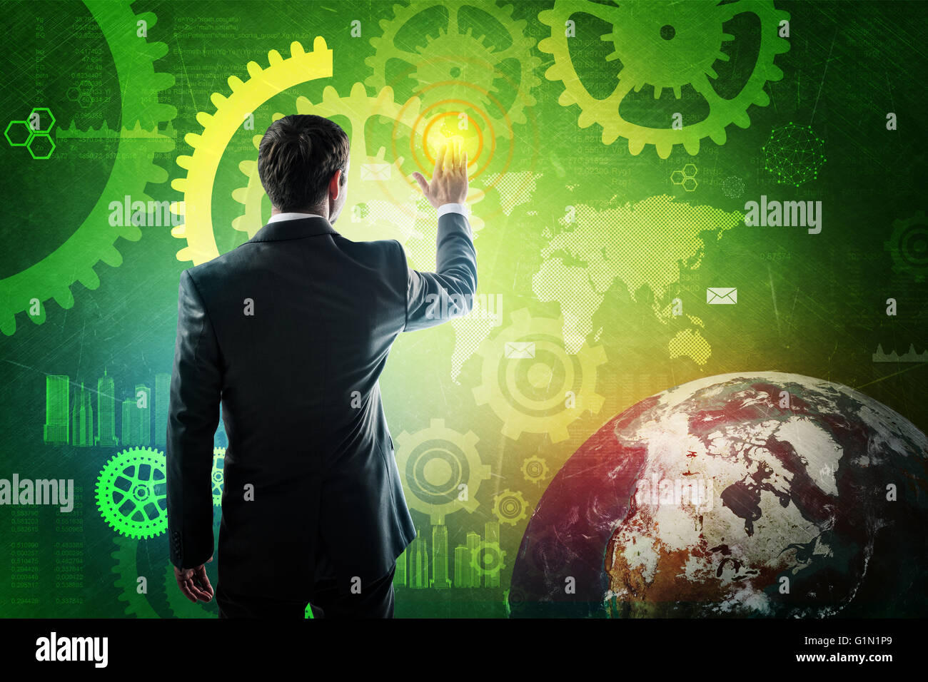 Back of hand pressing on screen hi-res stock photography and images - Alamy