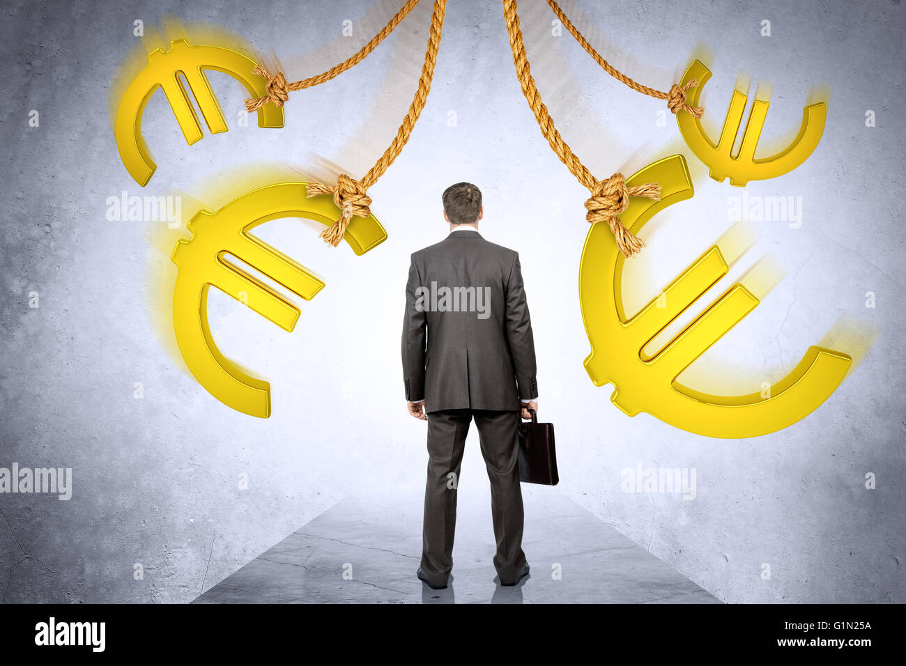 Businessman looking euro signs on hi-res stock photography and images ...