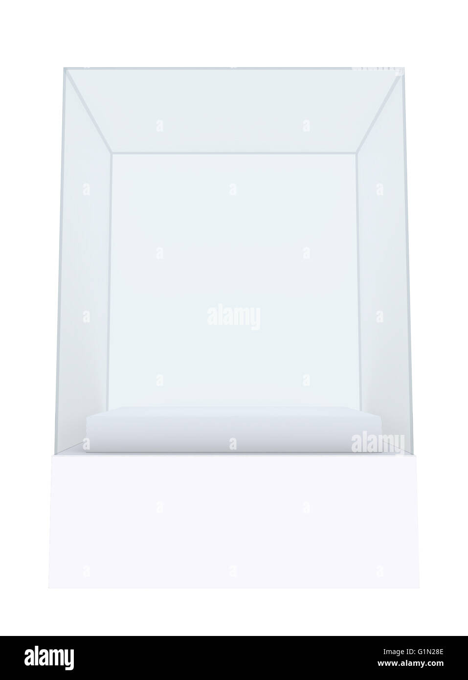 Empty glass showcase for exhibit Stock Photo - Alamy