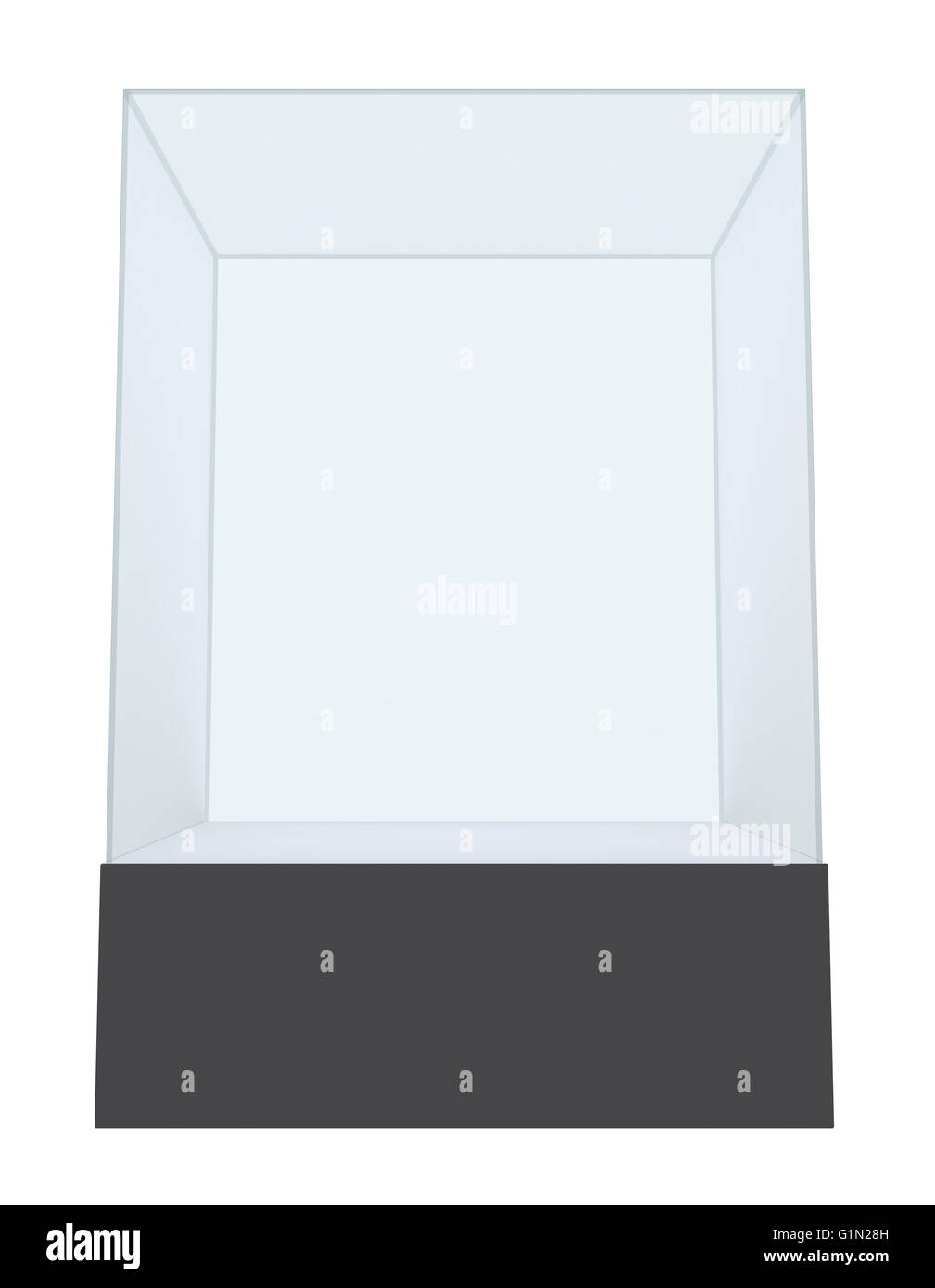 Empty glass showcase for exhibit Stock Photo - Alamy