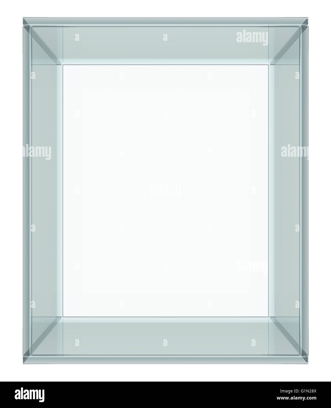 Empty Glass Cube isolated on white Stock Photo - Alamy
