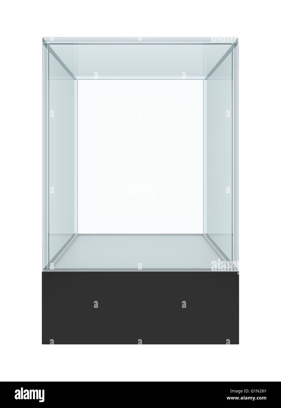 Empty glass showcase for exhibit Stock Photo - Alamy