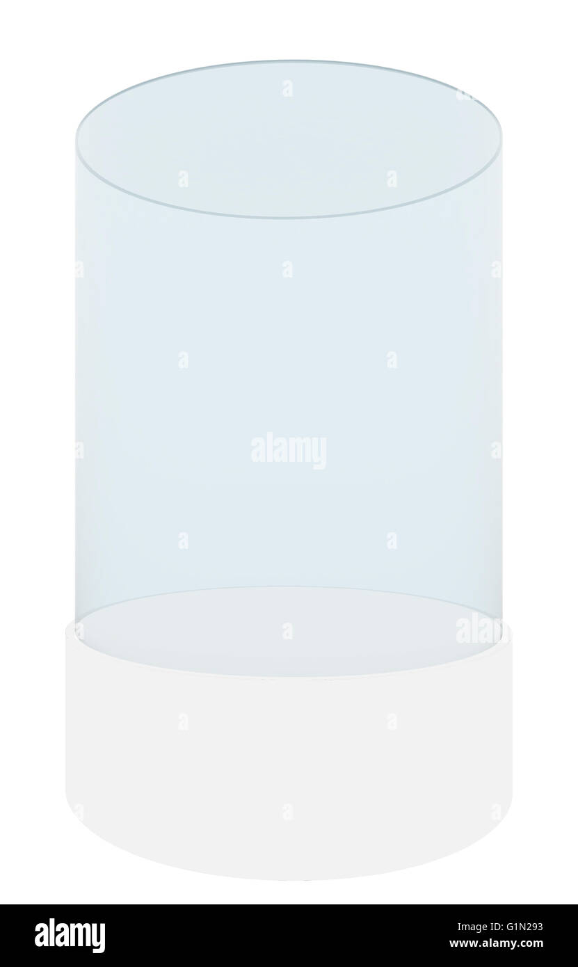 Empty glass cylinder for exhibit Stock Photo - Alamy