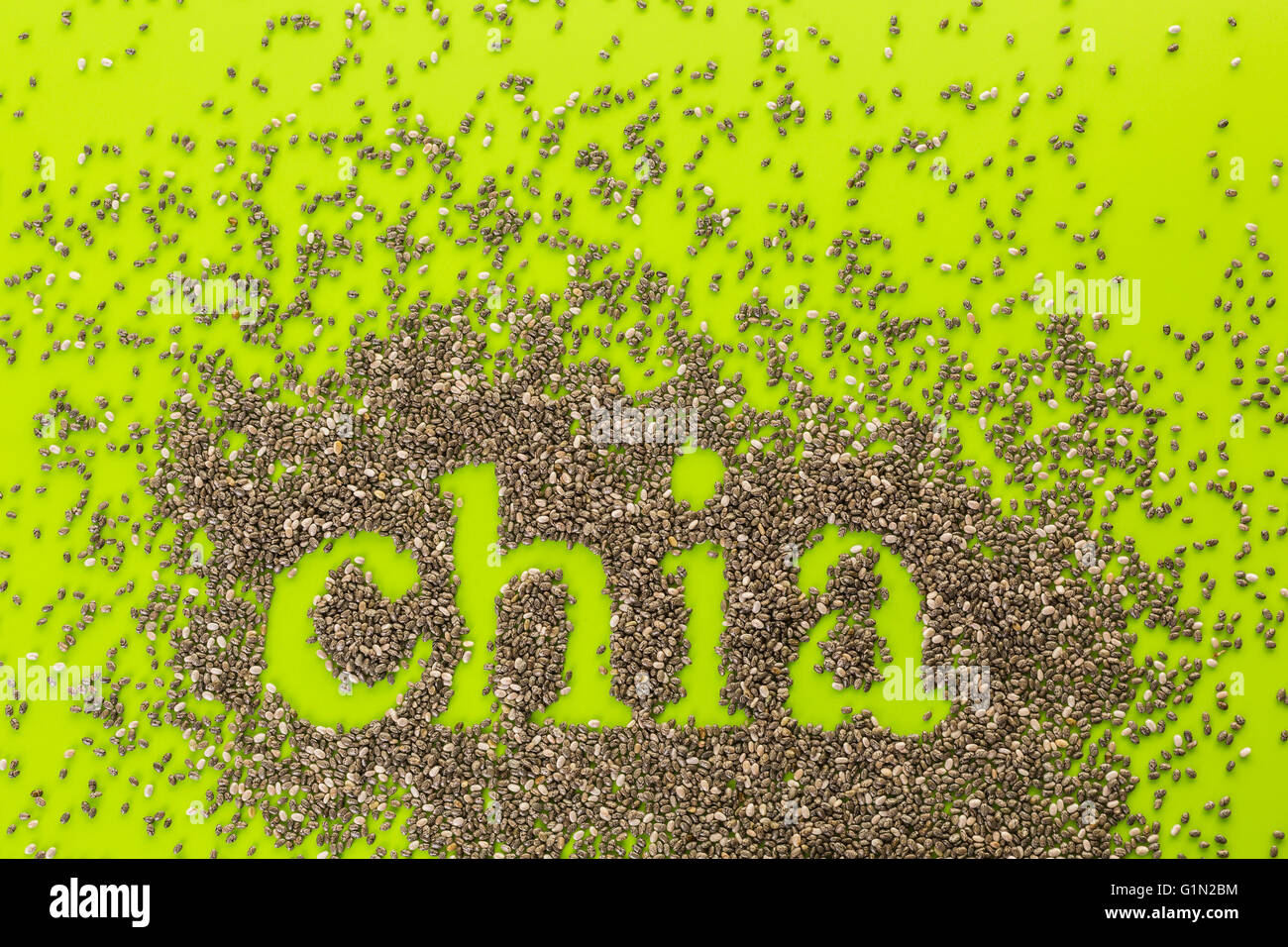 Healthy Chia seeds with shia sign close-up Stock Photo - Alamy