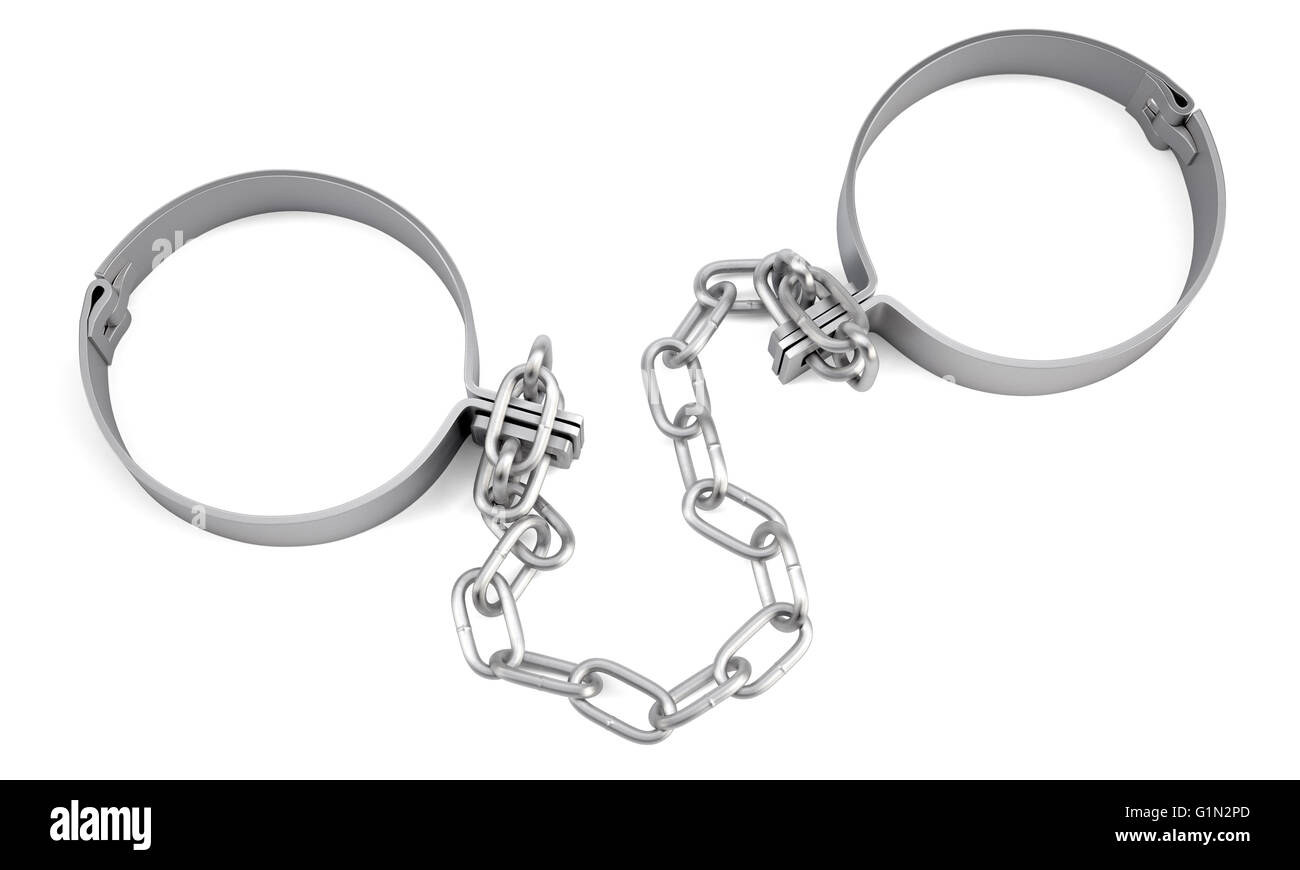 Handcuffs isolated on white background Stock Photo - Alamy