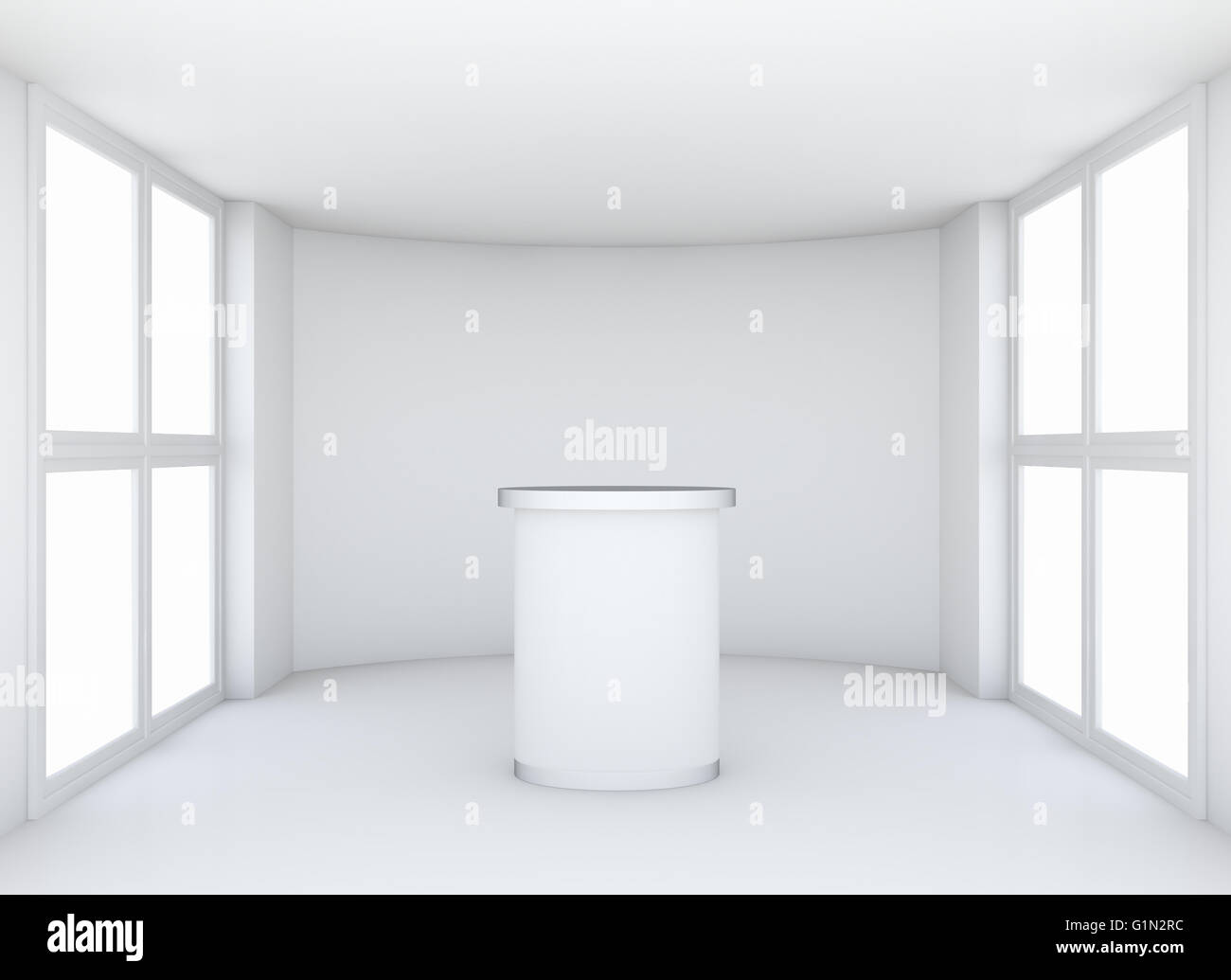 Exhibition room with tribune Stock Photo - Alamy