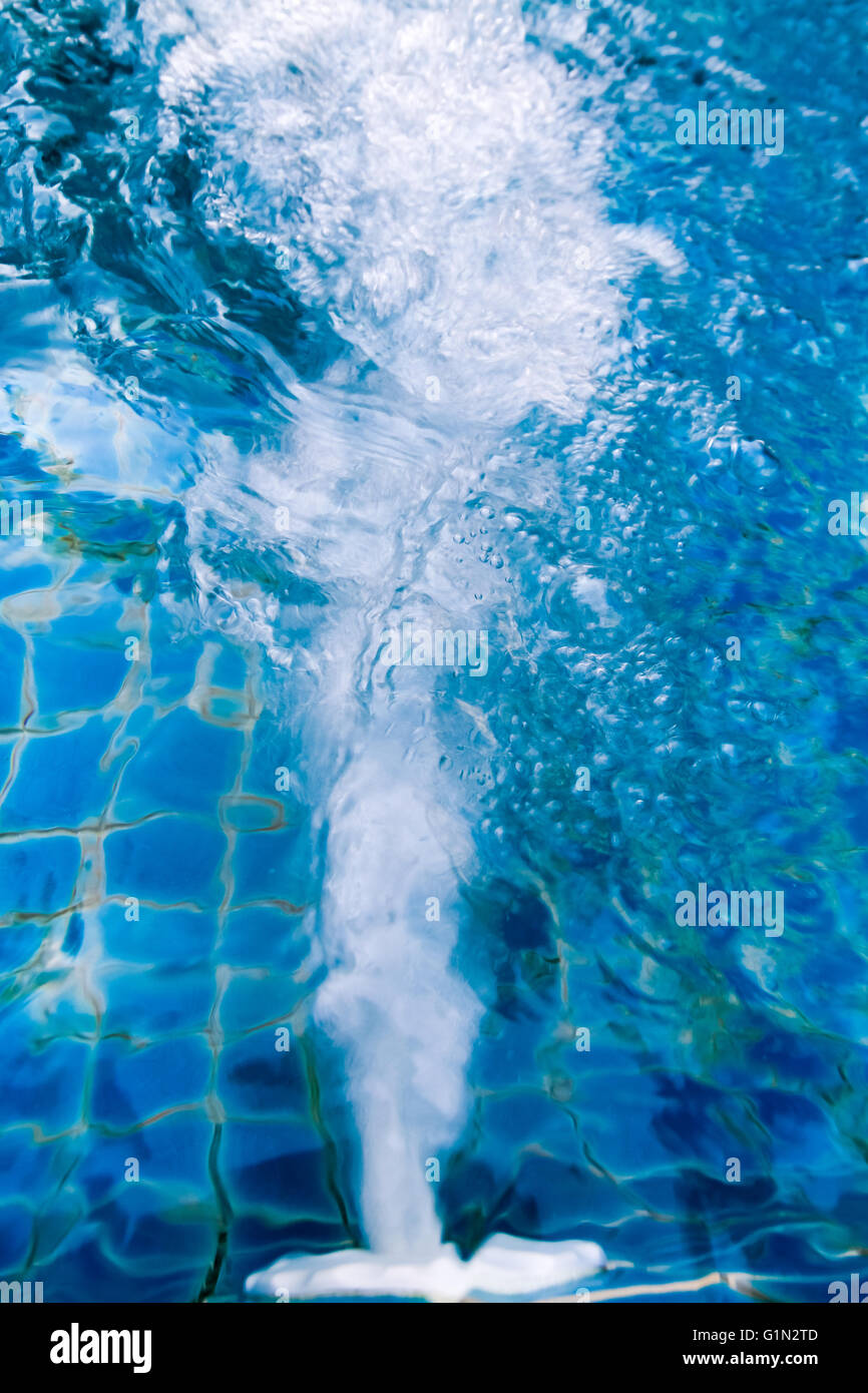 water gushing out of the hole near the pool wall Stock Photo - Alamy