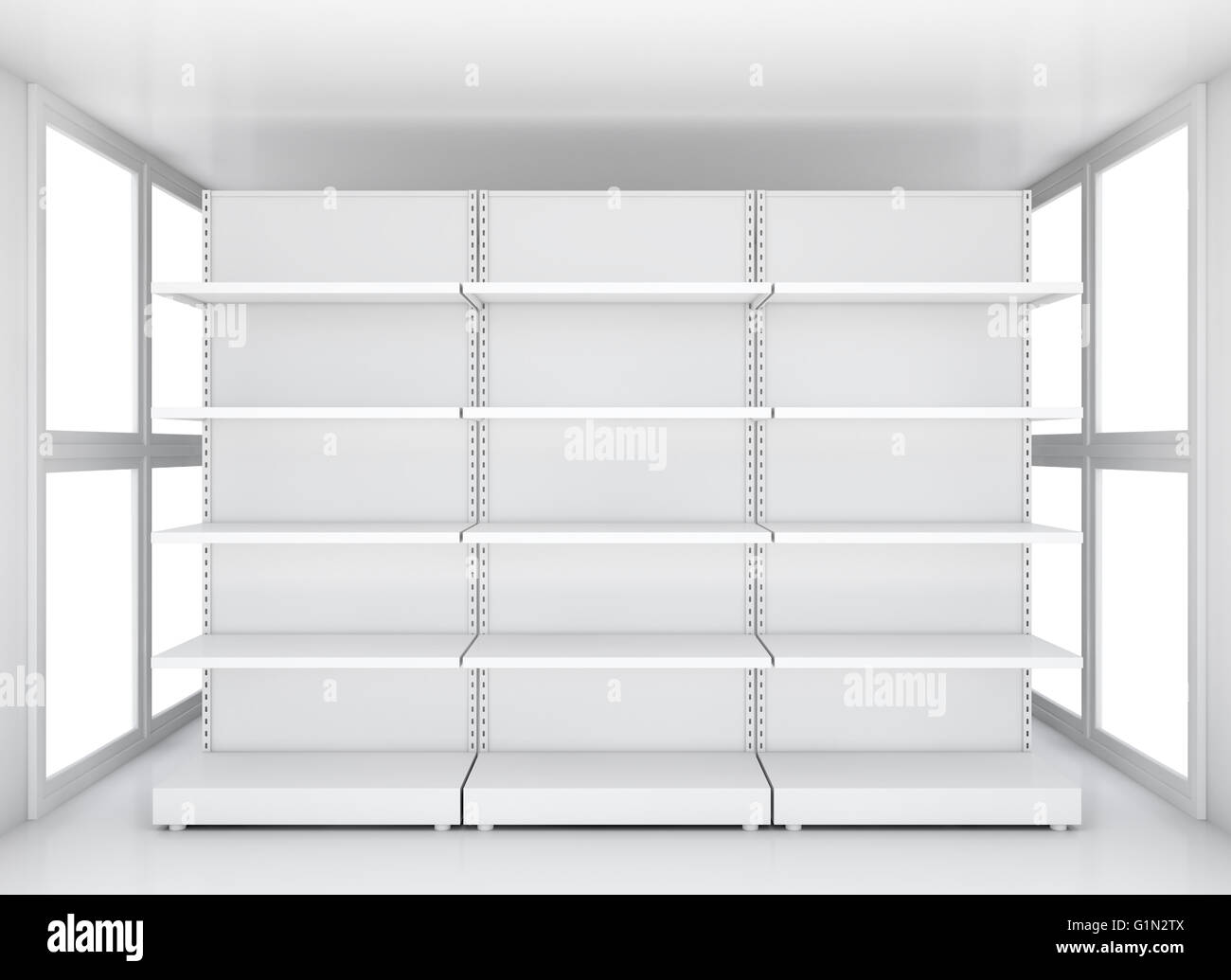 Exhibition space, Empty retail shelves Stock Photo - Alamy