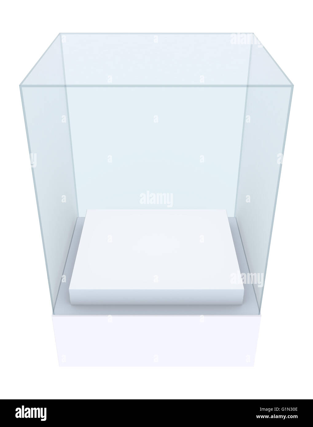 Empty glass showcase Stock Photo - Alamy