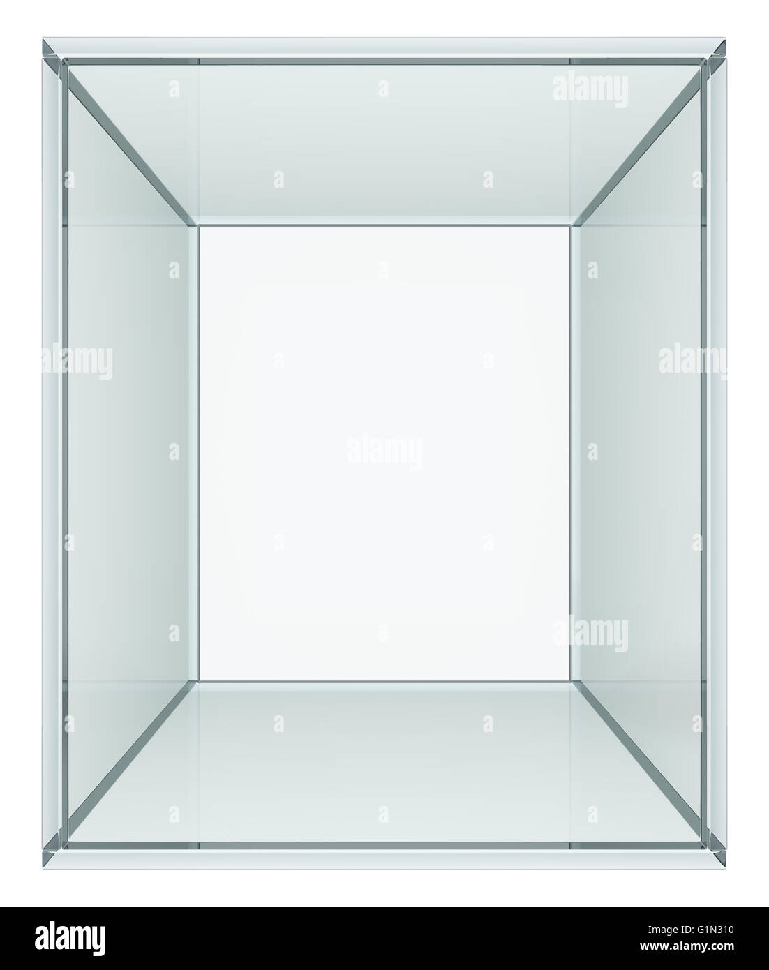 Empty glass cube Stock Photo - Alamy