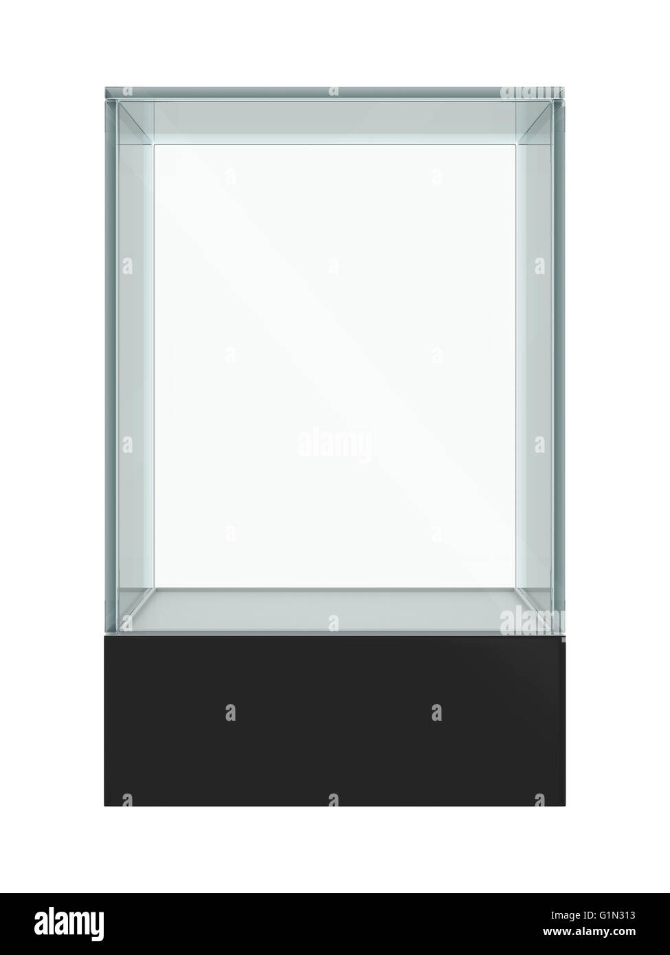 Empty glass showcase for exhibit isolated Stock Photo - Alamy