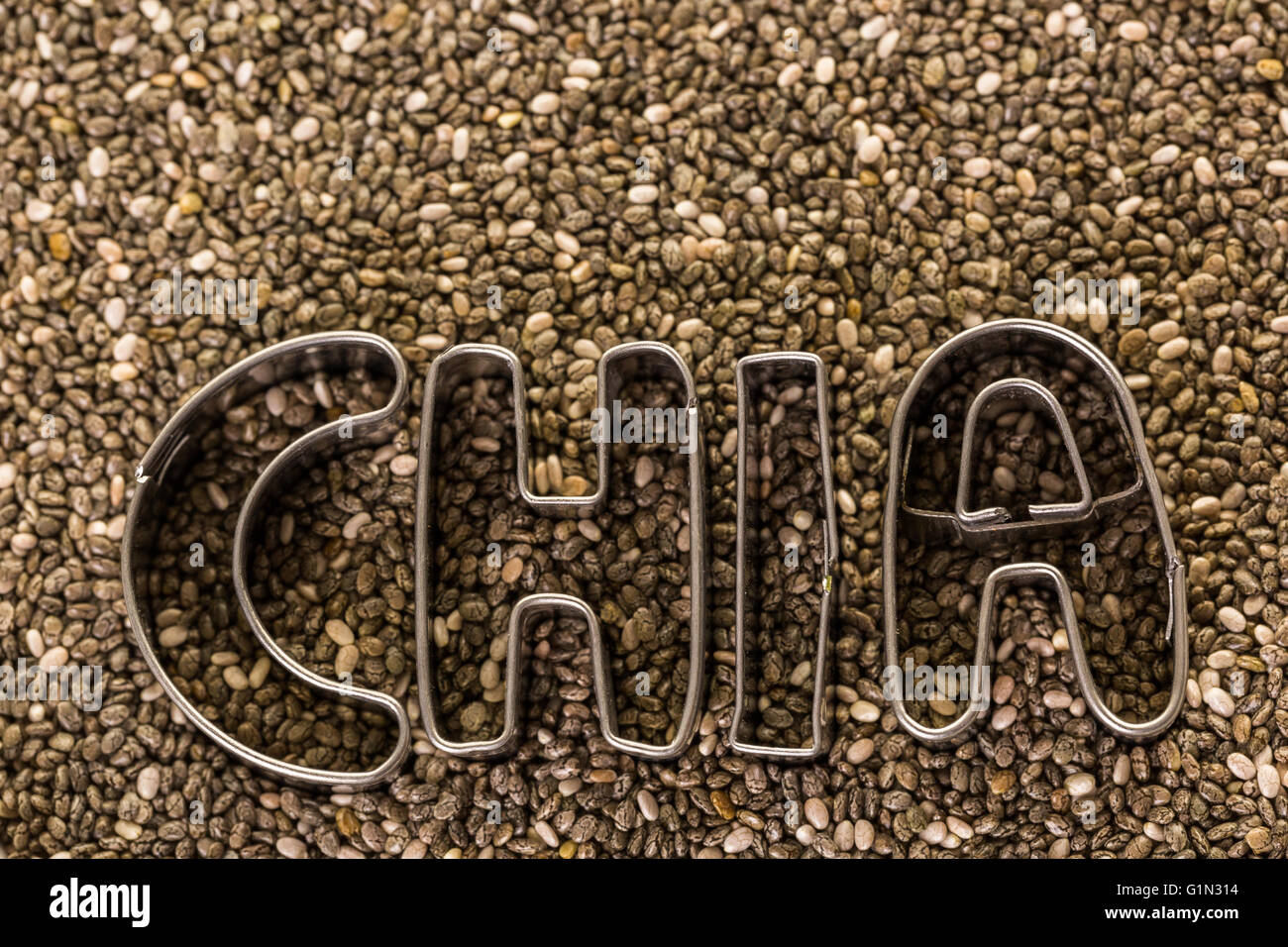 Healthy Chia seeds with chia sign close-up Stock Photo - Alamy