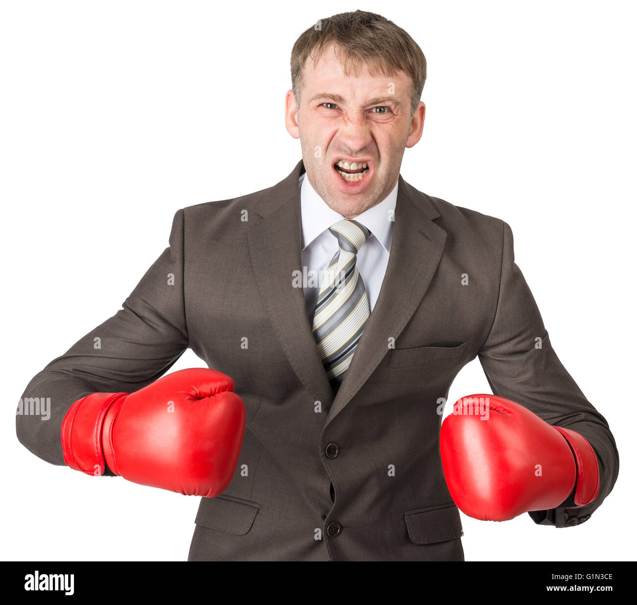 Angry businessman boxing hi-res stock photography and images - Alamy