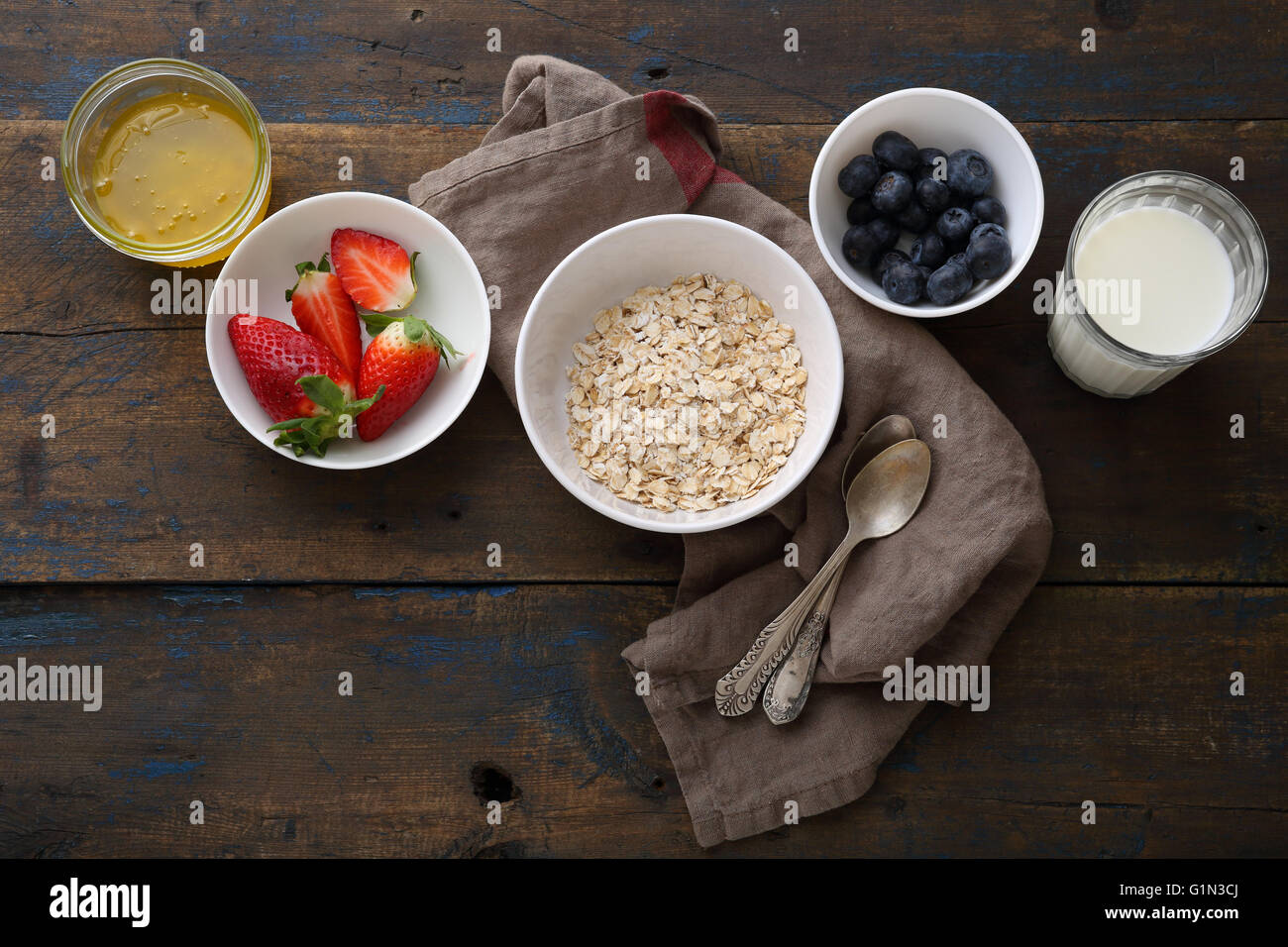 healthy breakfast background, food above Stock Photo - Alamy