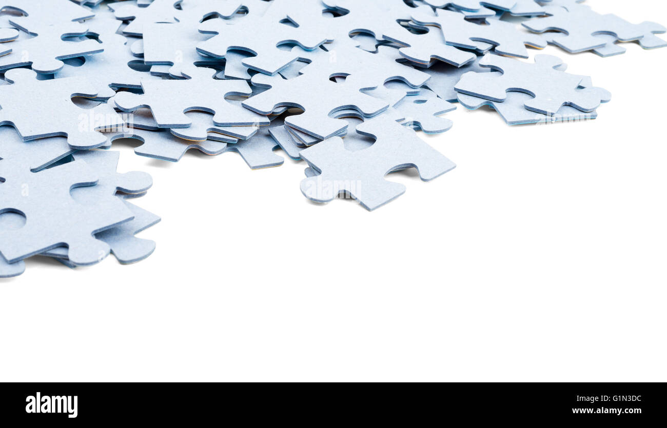 Grey puzzle isolated on white Stock Photo - Alamy