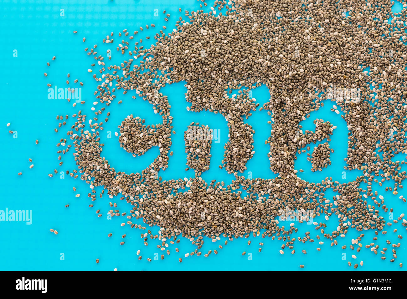 Healthy Chia seeds with chia sign close-up Stock Photo - Alamy