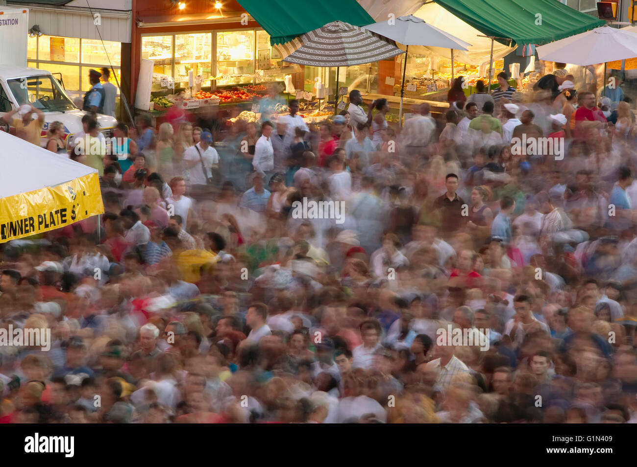 People in motion at Taste of the Danforth in Toronto Ontario Canada ...