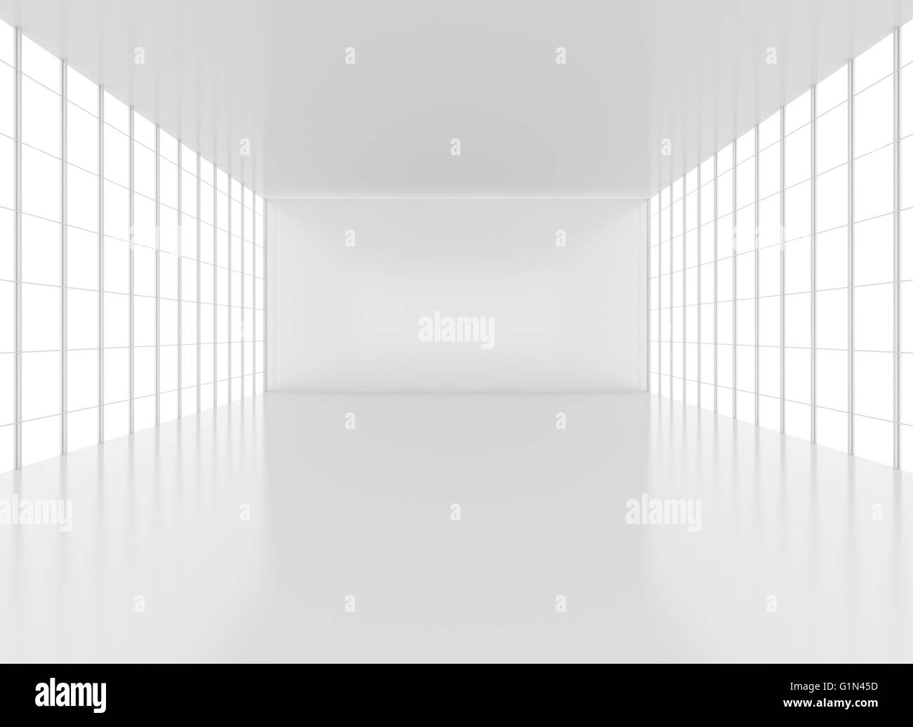 Hall or room win windows Stock Photo - Alamy