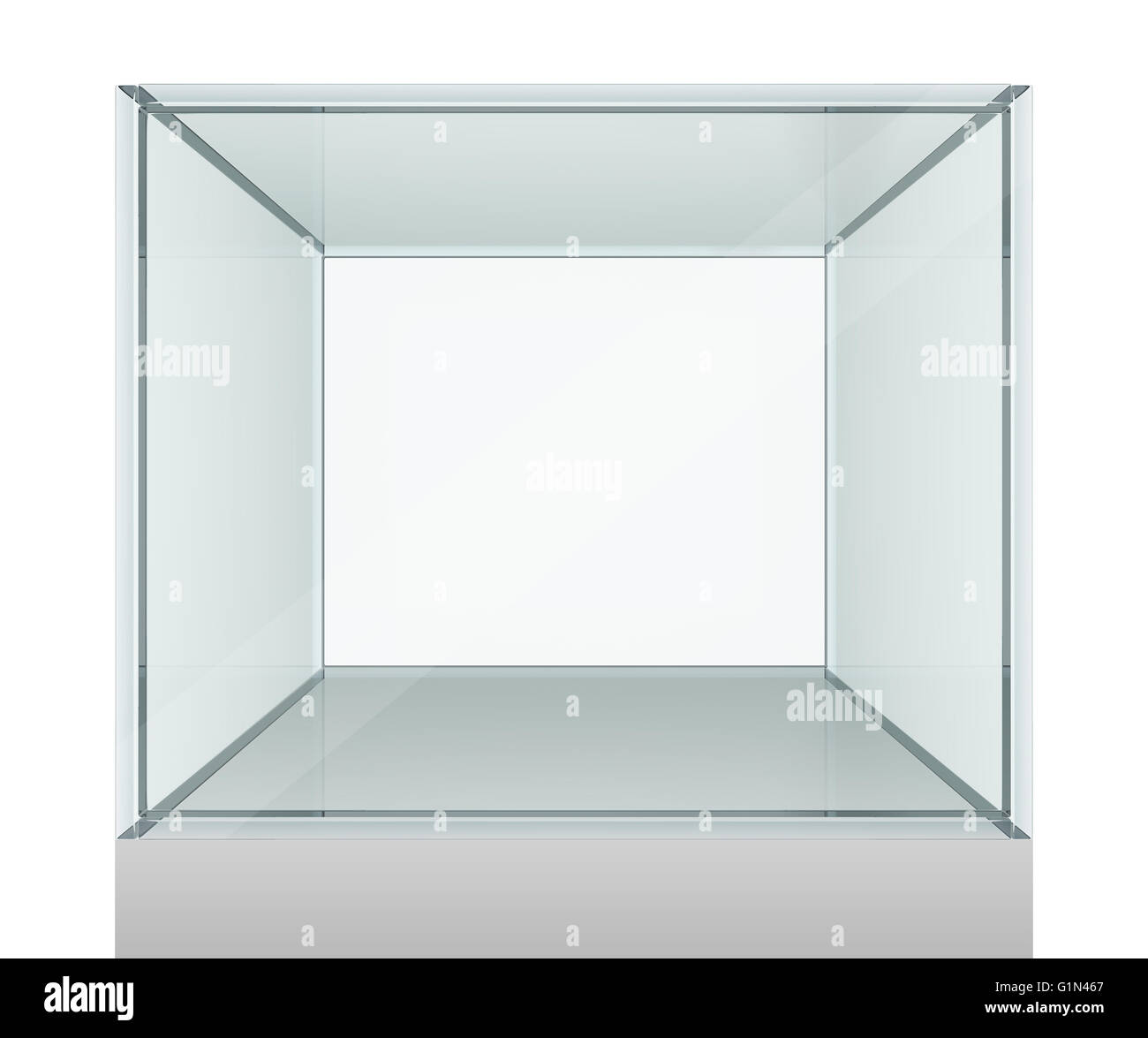 Empty glass showcase for exhibit Stock Photo - Alamy