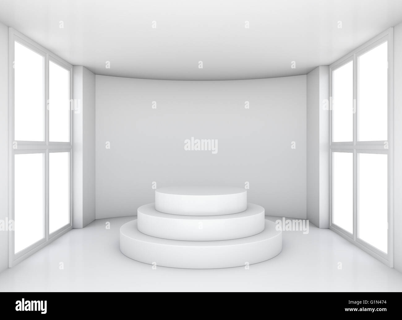 Presentation room with podium in center Stock Photo - Alamy